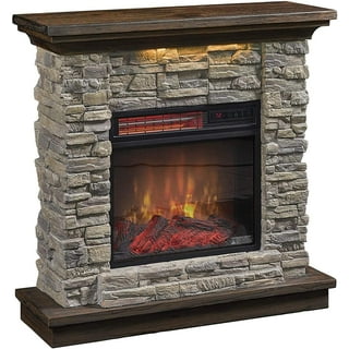 Lifesmart Large Square Infrared Faux Stone Fireplace, FP2043 - Walmart.com