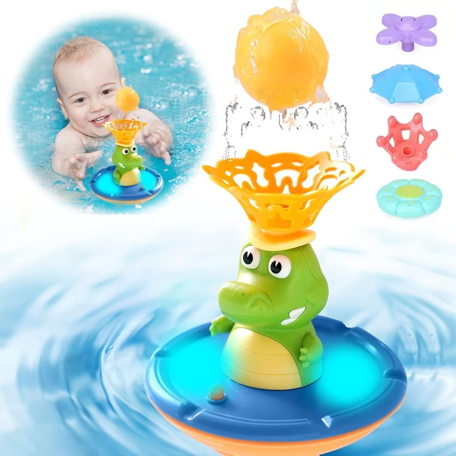 Click here for Unbranded Light-Up Crocodile Bath Toy With 4 Spray... prices