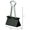 "BAZIC Medium 1 1/4"" (32mm) Black Binder Clips, Paper Clip, 12/Pack ...