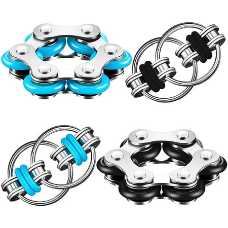 Bike Chain Fidget Toys Set - Six Roller Chain & Key Flippy Chain, Mini ...