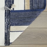 Better Homes & Gardens Navy White Tan Striped Rectangular Indoor Rug ...