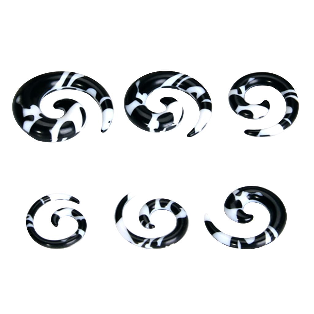 Expansor de oreja en espiral de acrílico, 6 unidades, tapón cónico, 00 ...