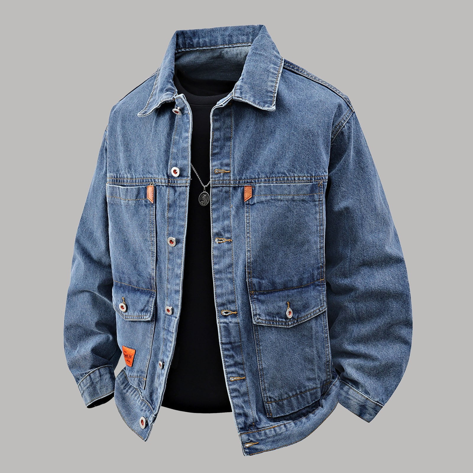 Click here for Wanpidan Mens Denim Jacket Workwear Style With Uti... prices