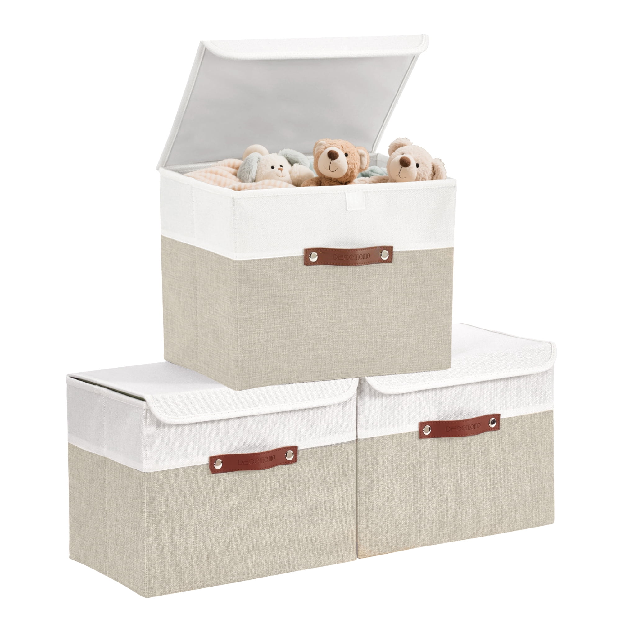 DECOMOMO Storage Box with Lid, Decorative Box, Large Storage Bins with ...