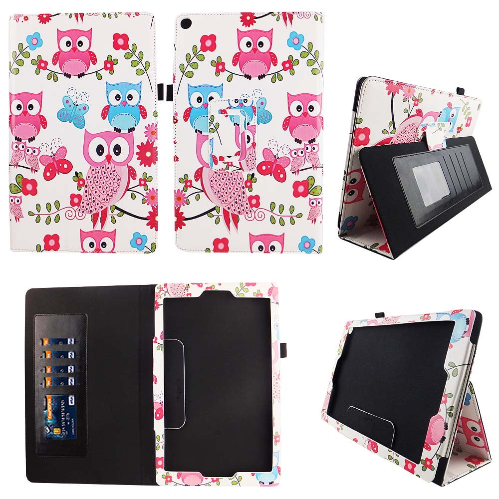 Pink Owl Butterfly Folio Case for Fire HD 10 Slim Fit Leather Standing ...