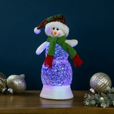 Northlight LED Lighted Color Changing Skiing Santa and Snowman Acrylic ...