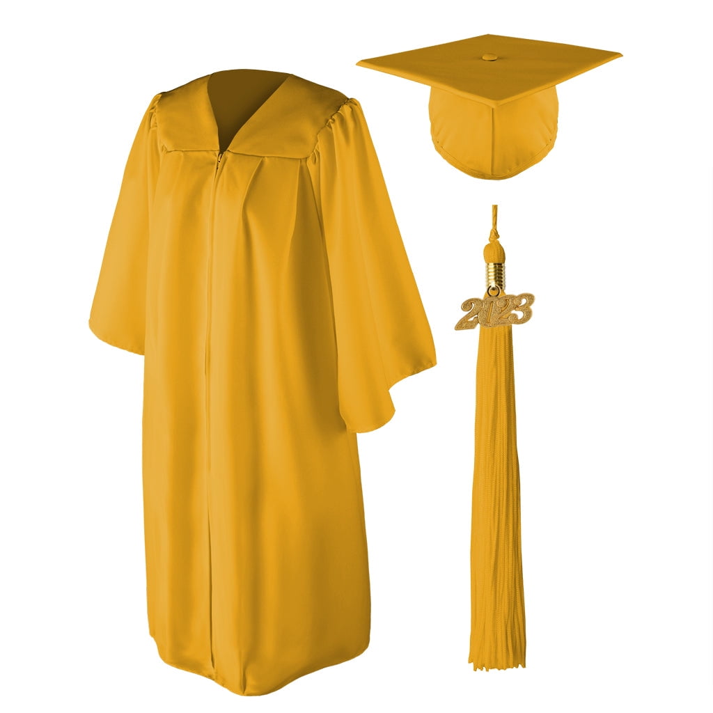 Class Act Graduation Adult Unisex Matte Graduation Cap and Gown with Tassel and Gold Charm, 5'9 ...