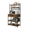 Winado 5-Tier Bakers Rack Kitchen Storage Shelf Free Standing Microwave Oven Stand with Drawer ...