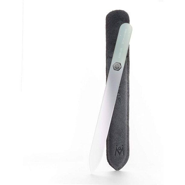 GERMANIKURE Czech Crystal Glass Nail File in Suede Leather Case - JUST ...