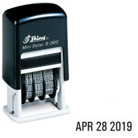 Shiny Self-Inking Rubber Date Stamp - S-300 - BLACK INK (42510-K ...