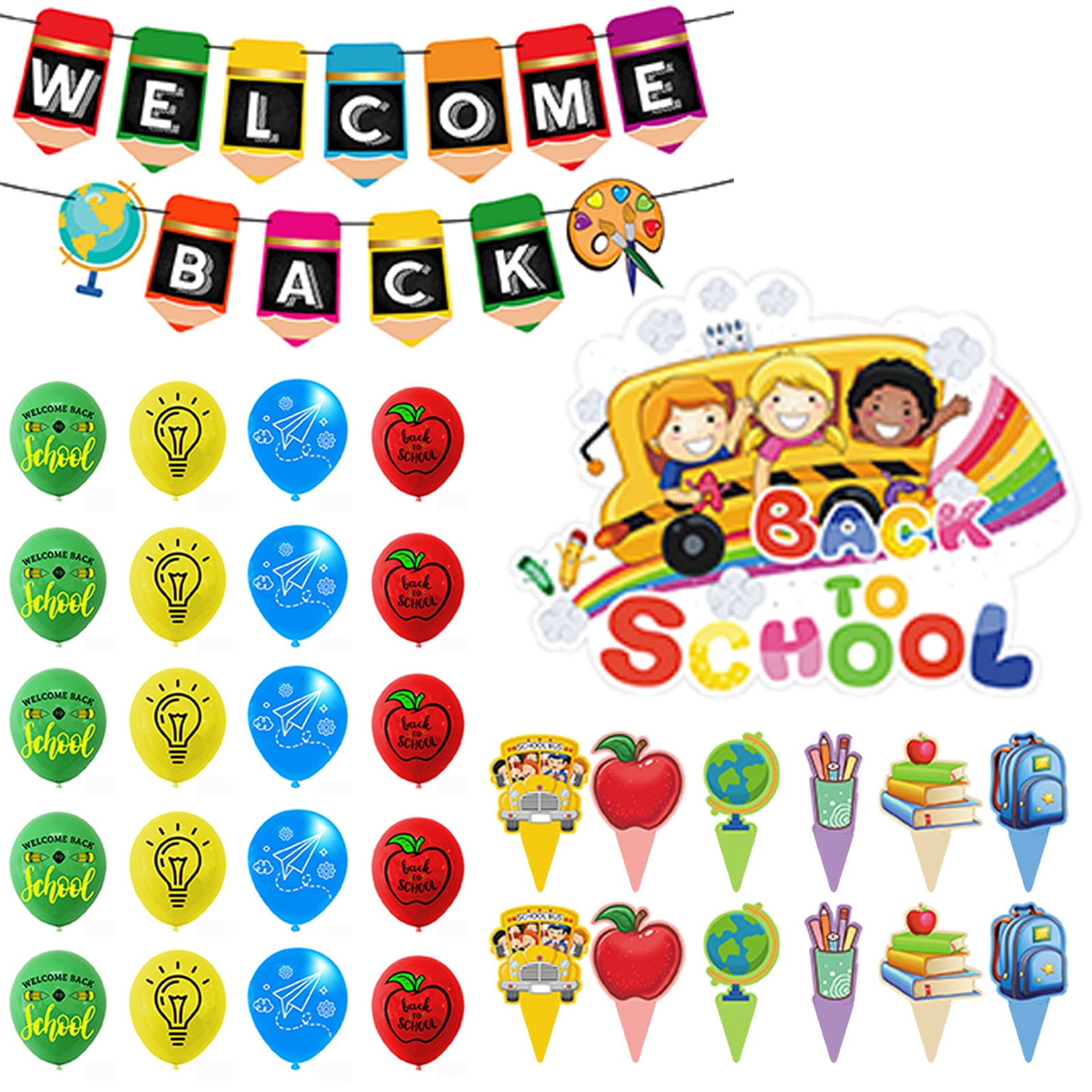 Back To School Balloons Party Decoration Set Cake Decoration For Back To School Balloons Party Decoration Set Cake Decoration For