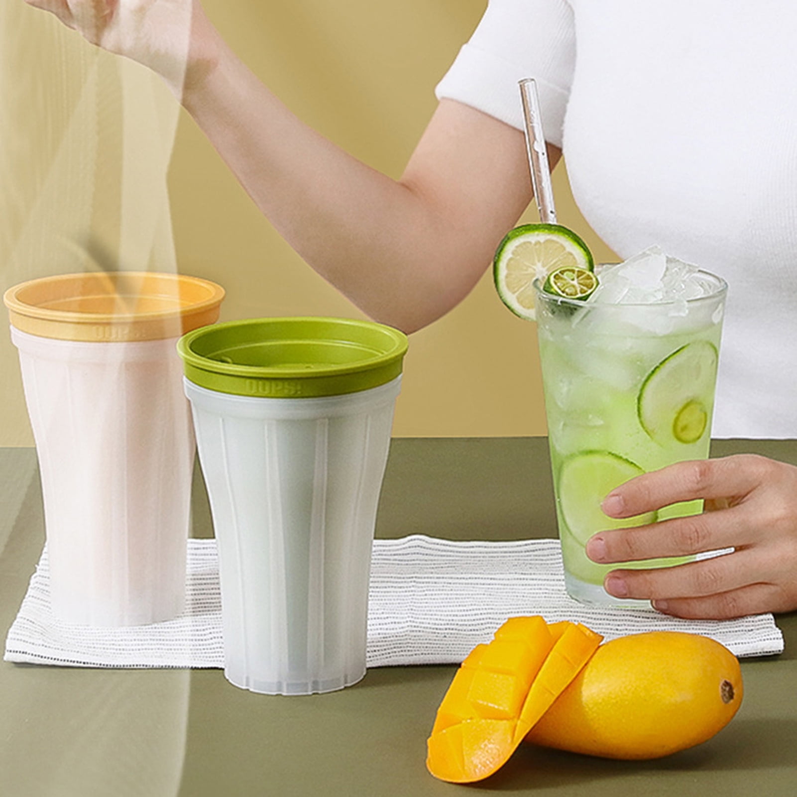 Reheyre Slushy Maker Cup - Spillway Hole, Portable Quick Squeeze ...