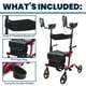 Vive Mobility Upright Walker with Seat, Standing Rollator, Foldable ...