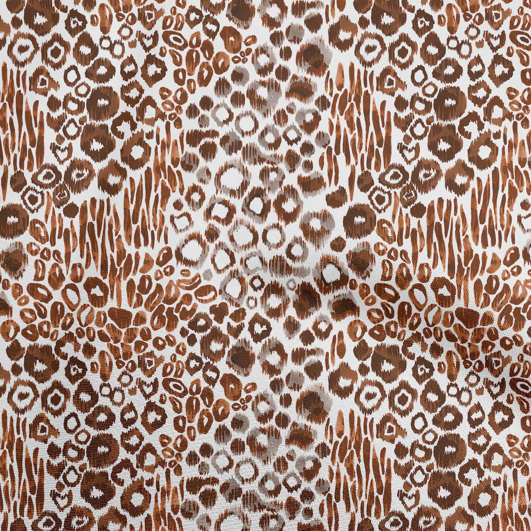 oneOone Cotton Cambric Brown Fabric Animal Skin Fabric For Sewing ...