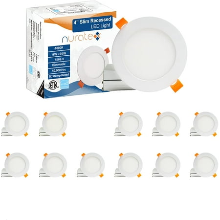 4inch 4000K LED Recessed Slim Pot Light with Junction Box Dimmable and ...