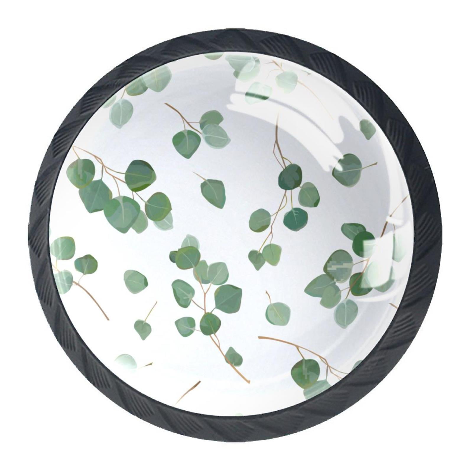 4 Pcs Green Leaves Plant Knobs for Kitchen Cabinet Cupboard Dresser ...