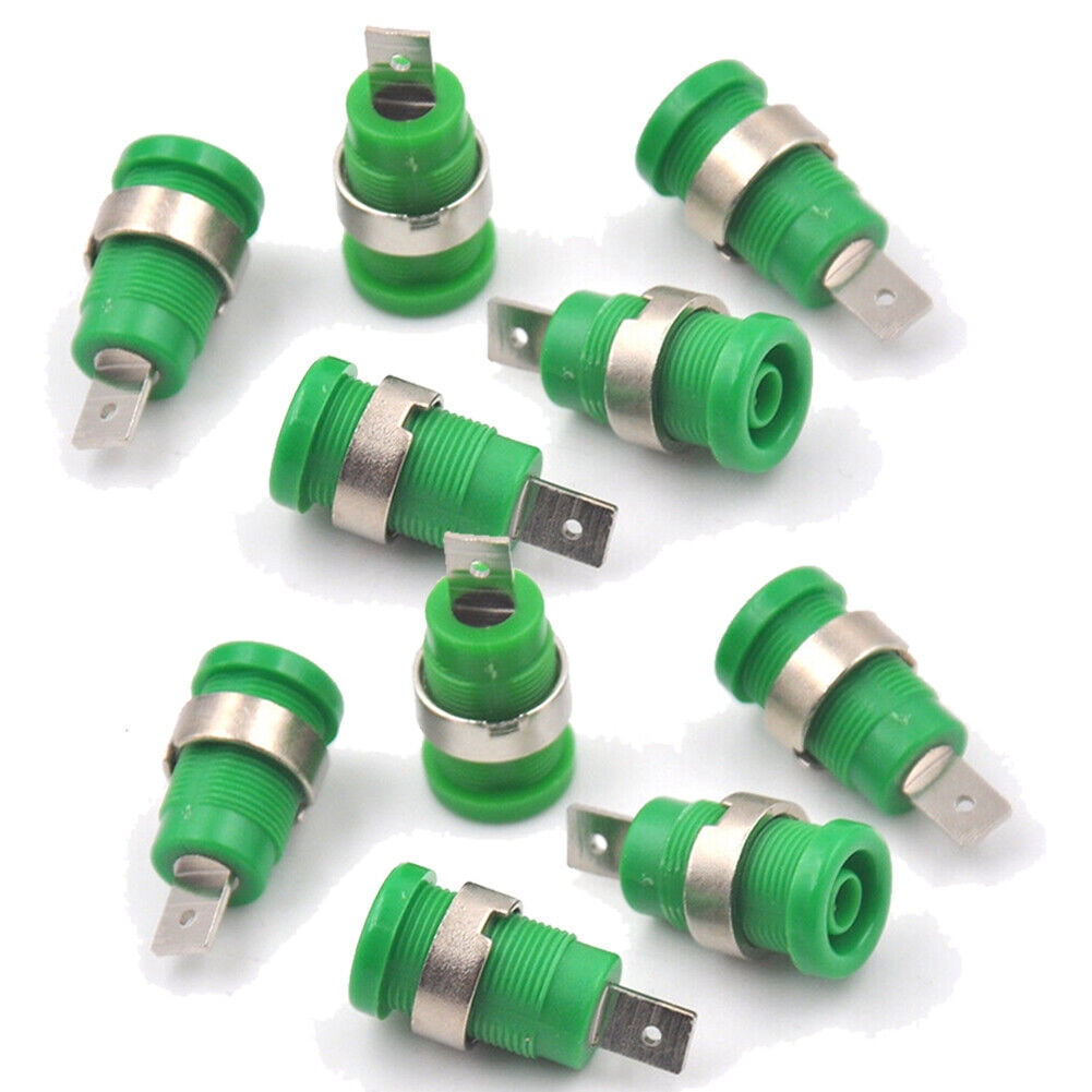 4mm Banana Plugs Female Jack Socket Plug Wire Connector 5 Colo~ci 10pcs ...
