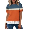 EazyTech Women's Spring Summer Casual Loose Block Ruffle Trim Short ...