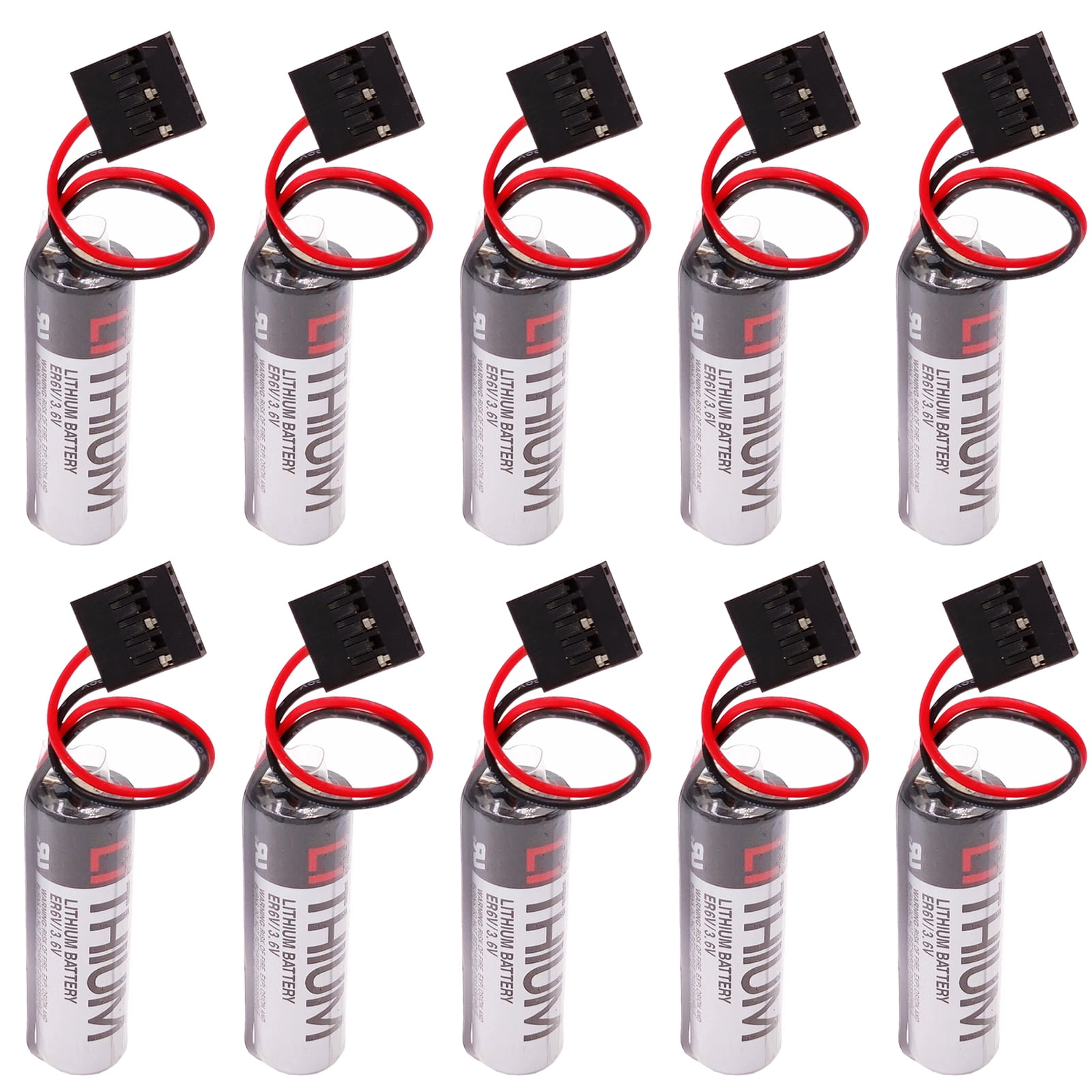 10 Pcs ER6V 3.6V ER6VC3N Replacement Battery with JAE 5Pin Connector ...