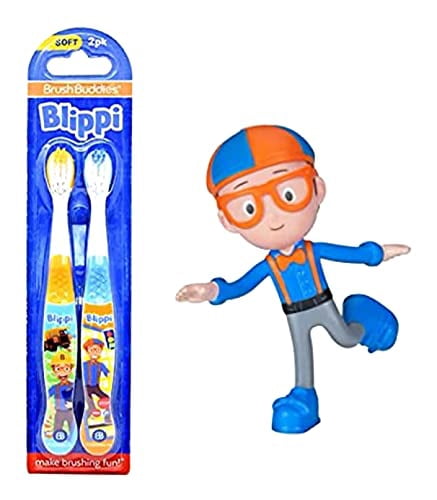 Brush Buddies Blippi Toothbrush with Blippi Toy for Kids, Baby ...