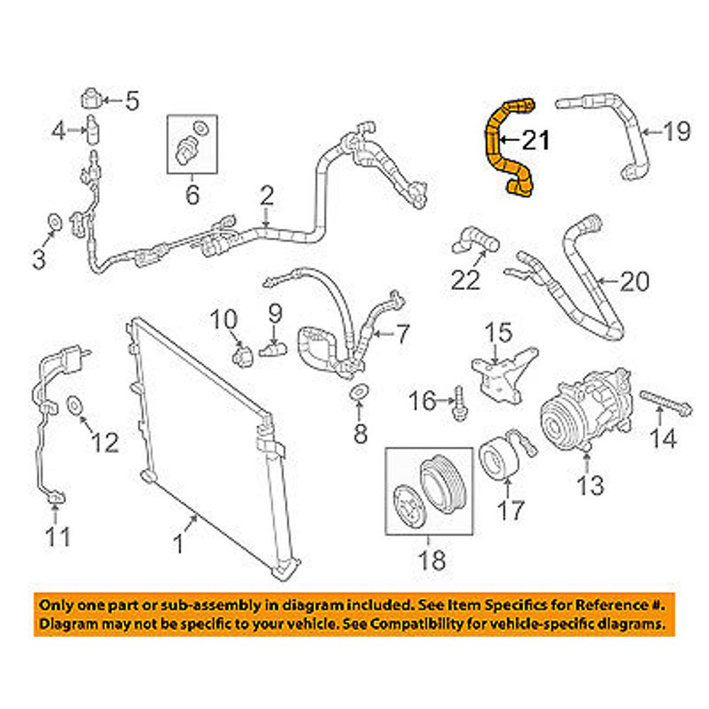 CHRYSLER OEM A/C AC Condenser/Compressor/Line-Heater Hose 68199254AB ...