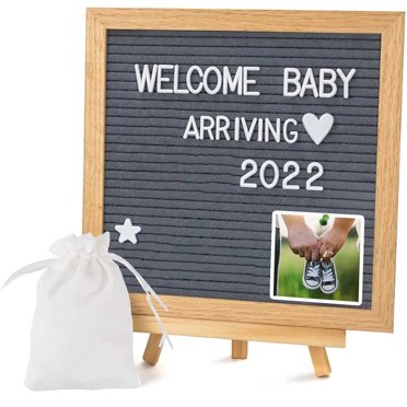 Merrick Lane Weathered Wood 10"x10" Letter Board Set with Gray Felt ...