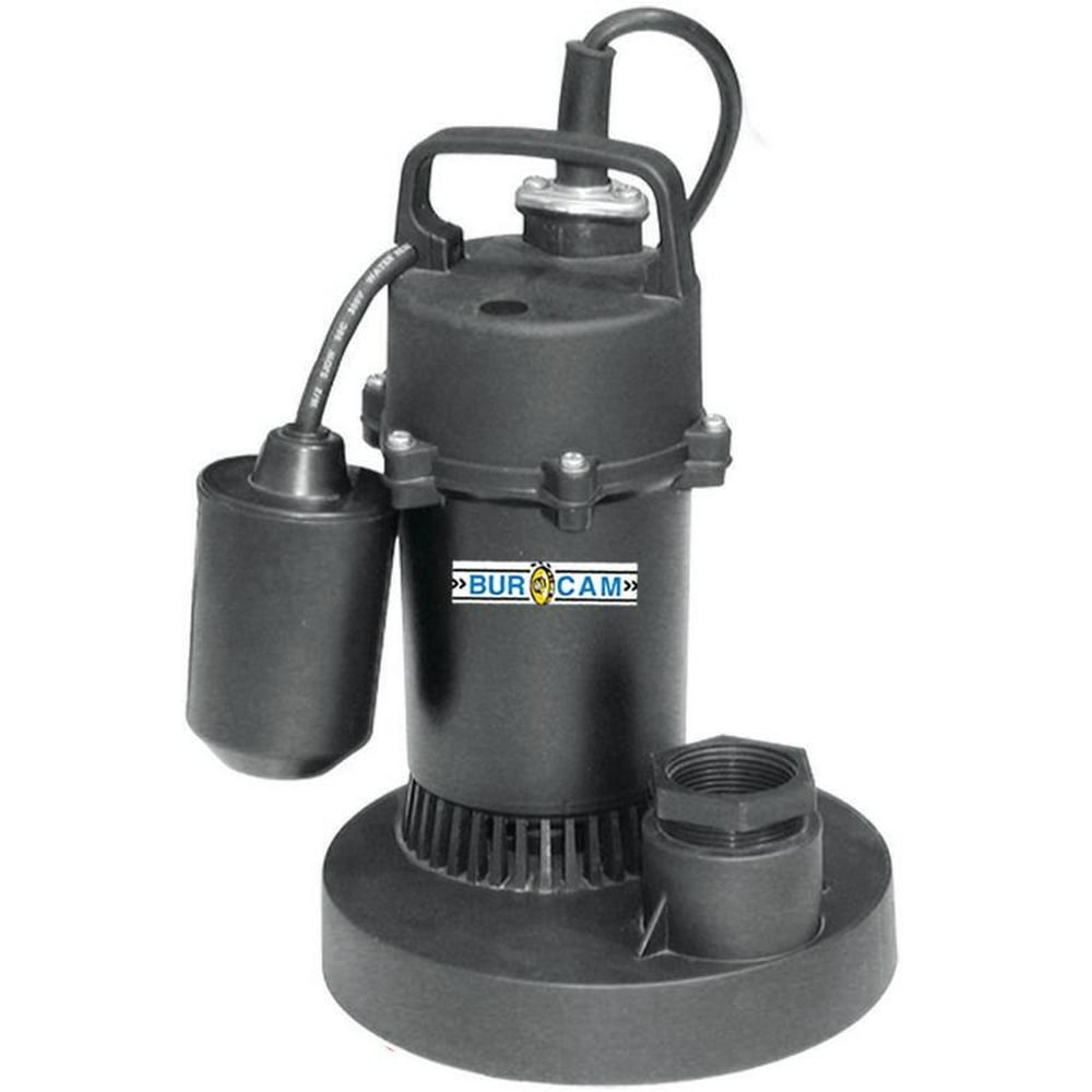 Burcam Deluxe Submersible Sump Pump With Mechanical Float Switch, 1000 ...