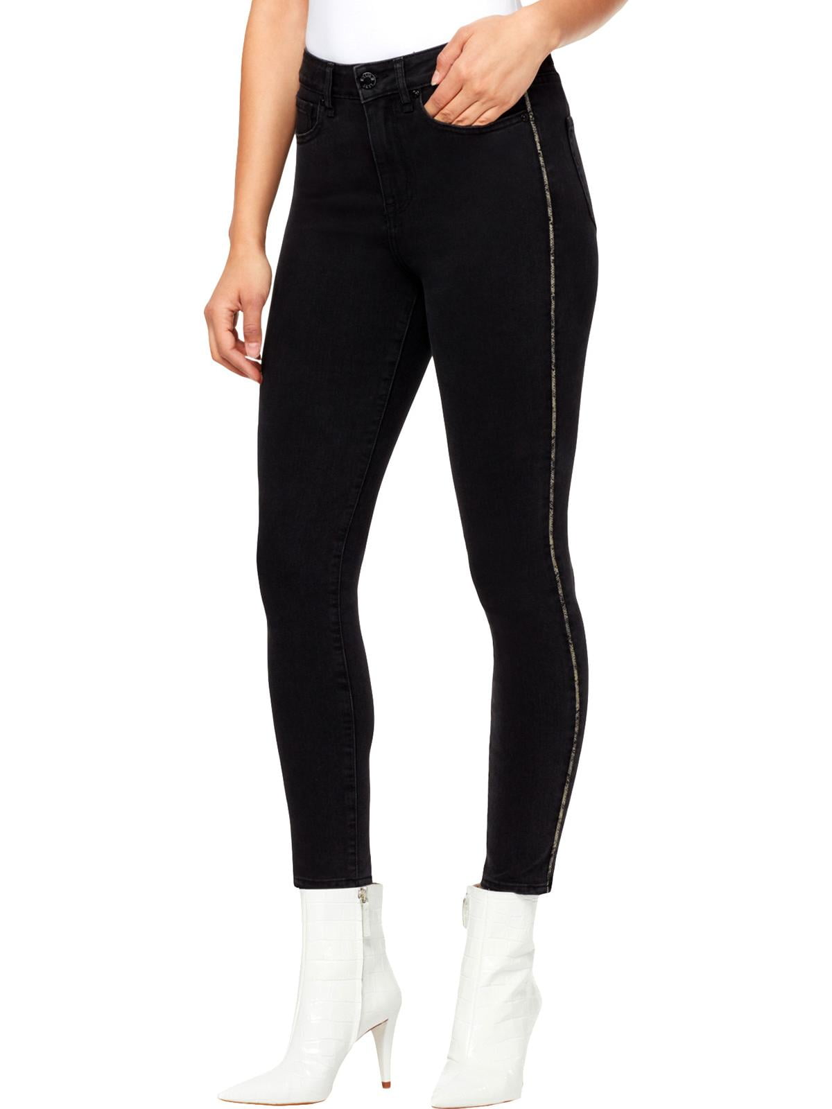 William Rast Womens Frayed Hem High Rise Ankle Jeans Black 32 - Walmart.com