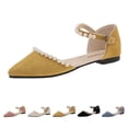 AUDeals Women’s Pointed Toe Flats Rhinestone Bow Dress Shoes Light ...