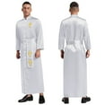 Choomomo Mens Stand Neck Clergy Robe Church Priest Style with Belt ...