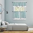 Aqua Tree Trunk Kitchen Curtains Set for Windows, Farmhouse Forest Snow ...