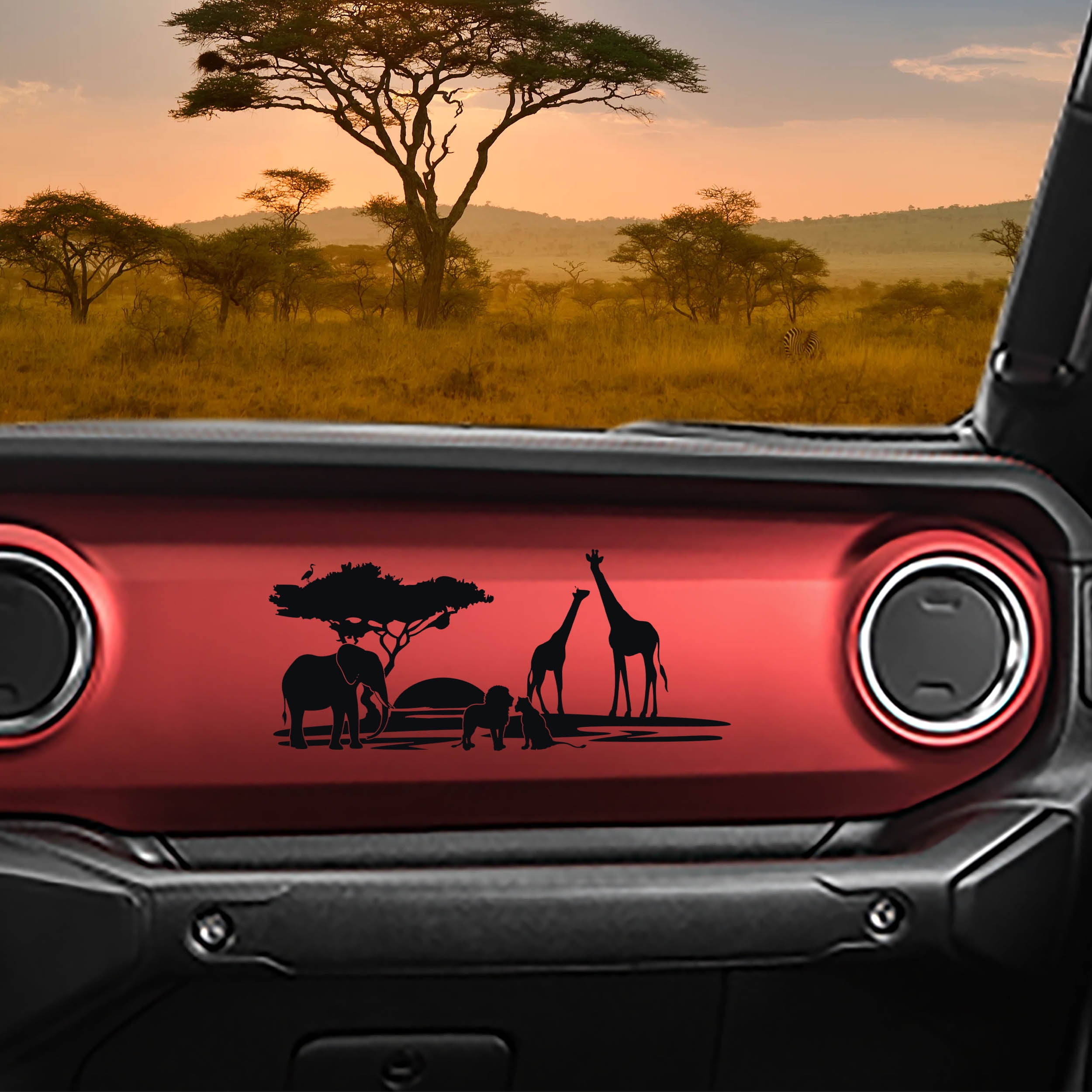 Collectible Decals JL/JT Dashboard Safari Scene Vinyl Decal - Walmart.com