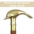Treasure Gurus Heavy Brass Dolphin Handle Sturdy Cane with Wood Shaft ...