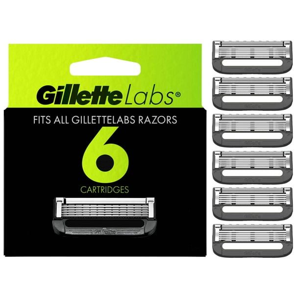 Gillette Labs Men's Razor Blade Refills with Exfoliating Bar, 6 Refills ...