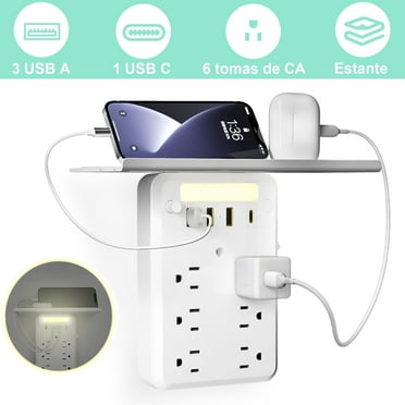 Presto Plug Portable Power Adaptor, Electric Outlet Extender with 2 USB ...