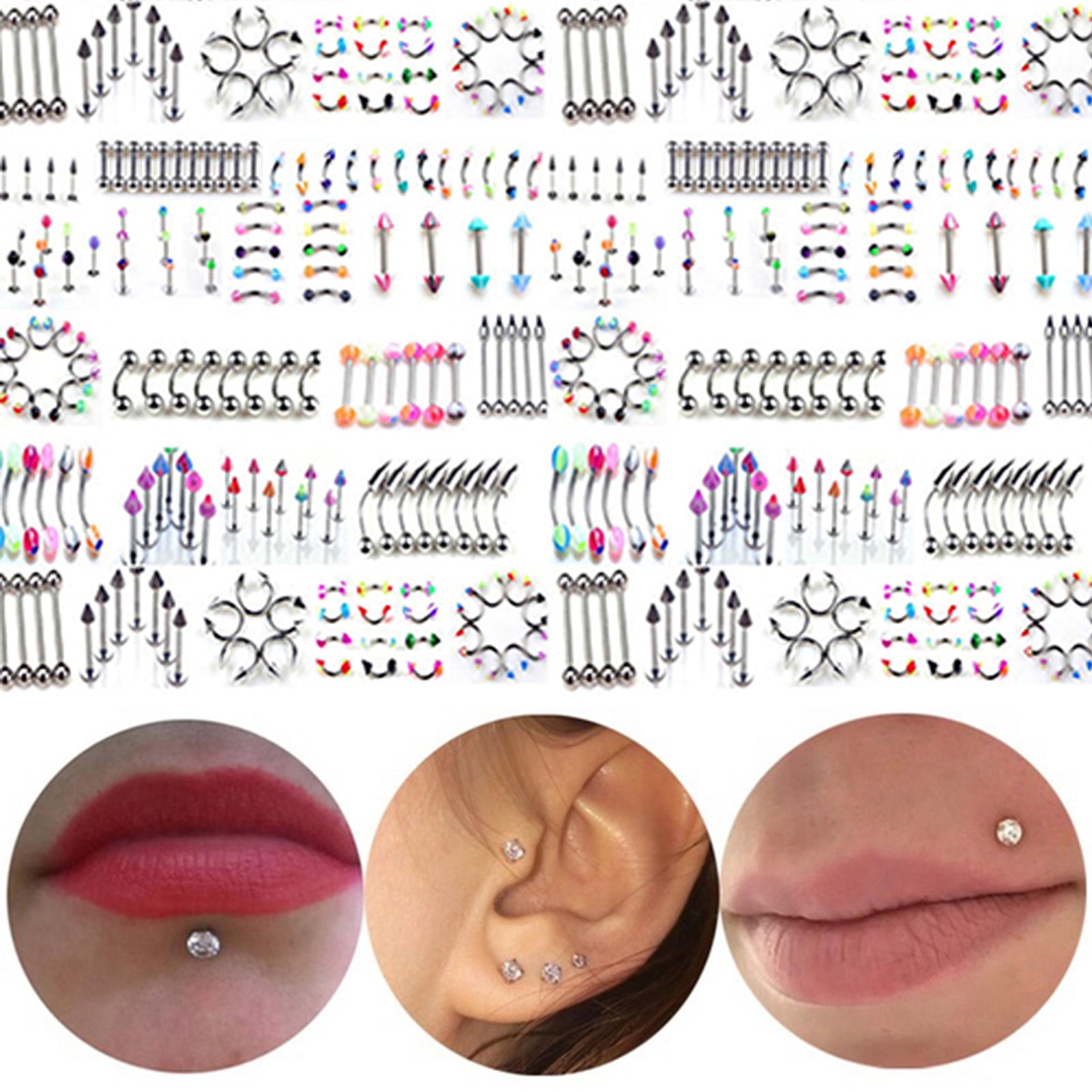 Industry No. 1 105pcs Bulk lots Body Piercing Eyebrow 18G-14G Belly ...