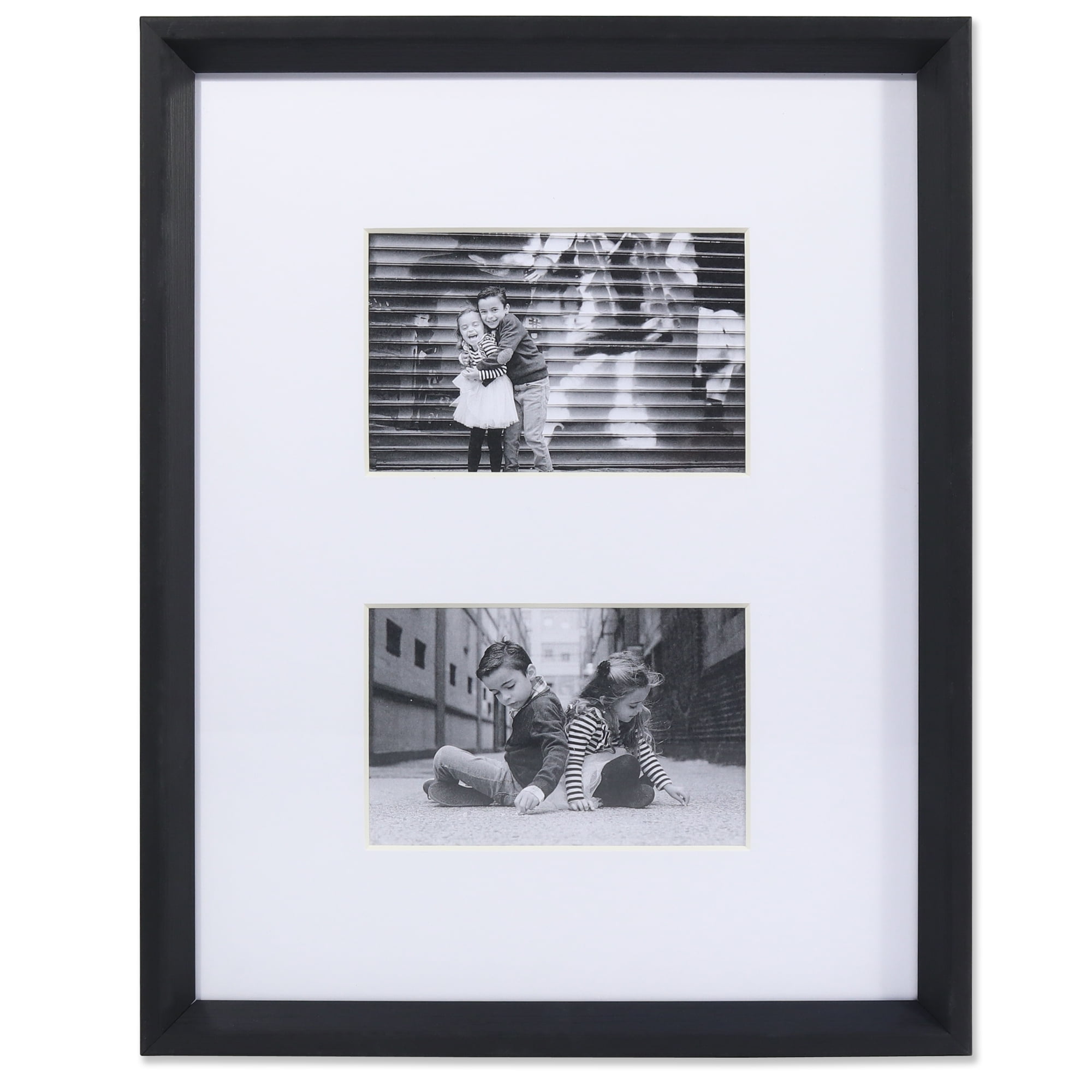 Lawrence Frames 4x6 Wide Border Double Matted Frame - Gallery Black ...
