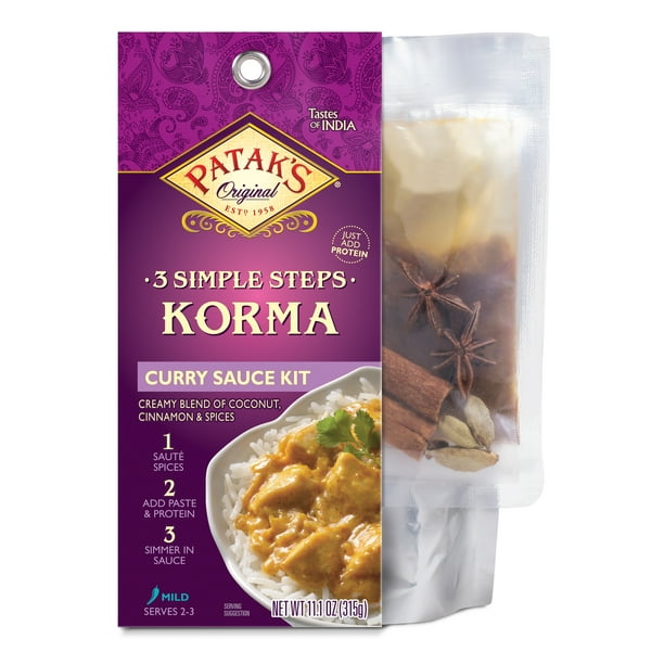 Patak's 3 Simple Steps Curry Sauce Kit, Korma - Walmart.com - Walmart.com