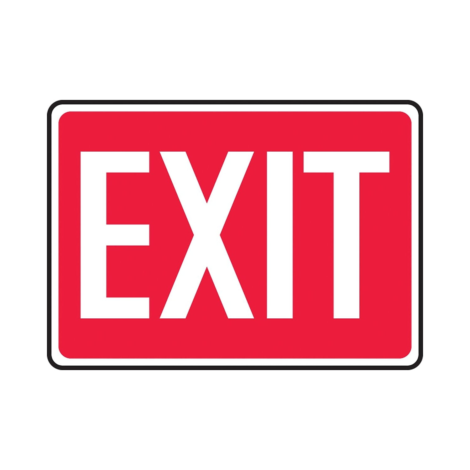 Accuform Signs 10" x 14" Adhesive Vinyl Safety Sign "EXIT" White On Red ...