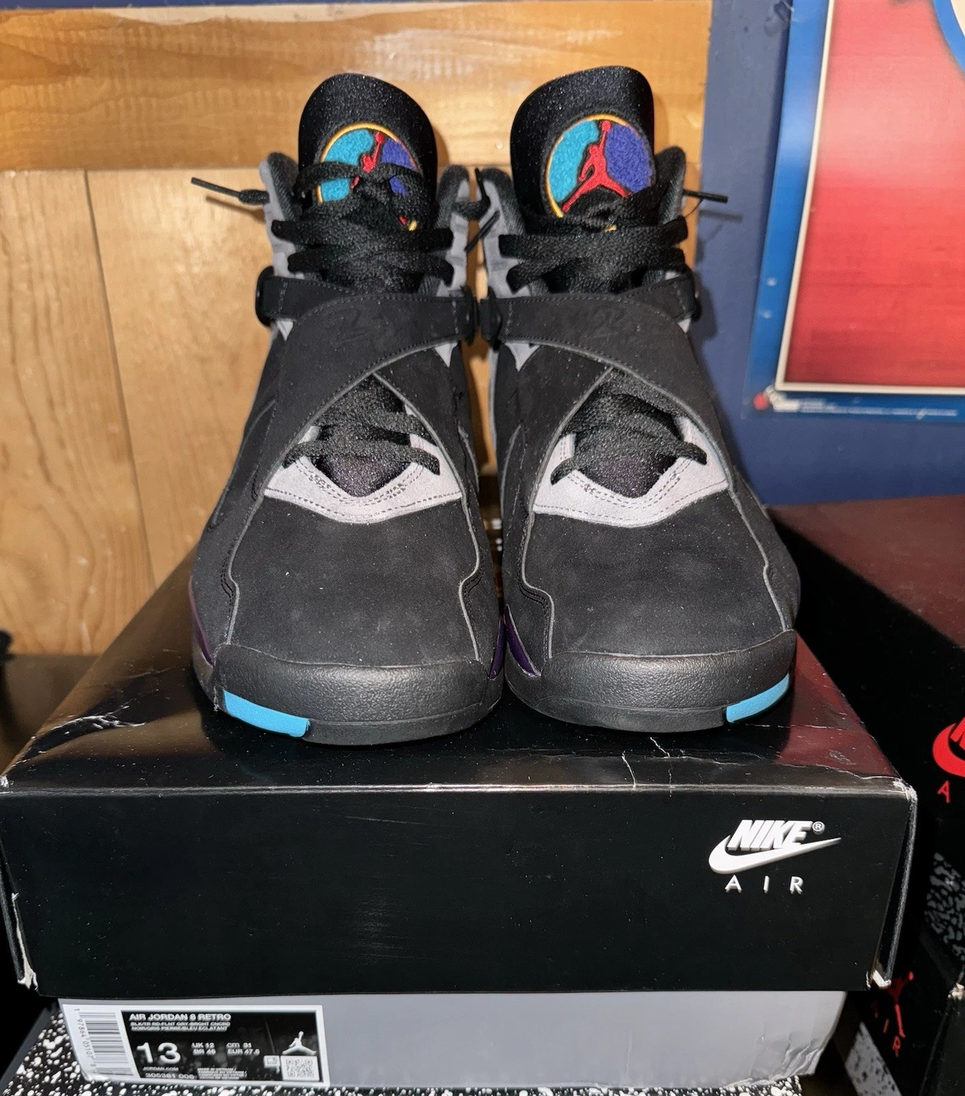 Size 13 - A i r-Jor-dan 8 Retro 2025 Aqua Brand New Tried On* Has ...