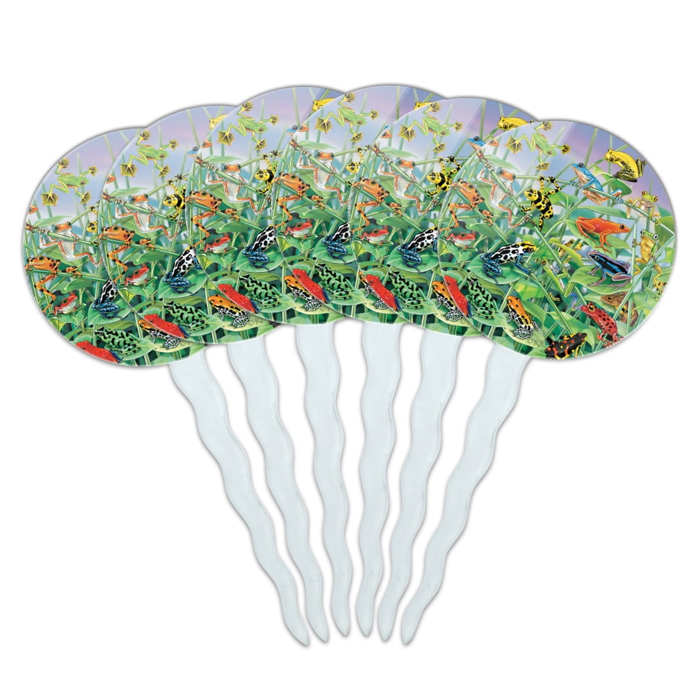 Colorful Rainforest Tree Frogs Just Hanging Around Cupcake Picks ...