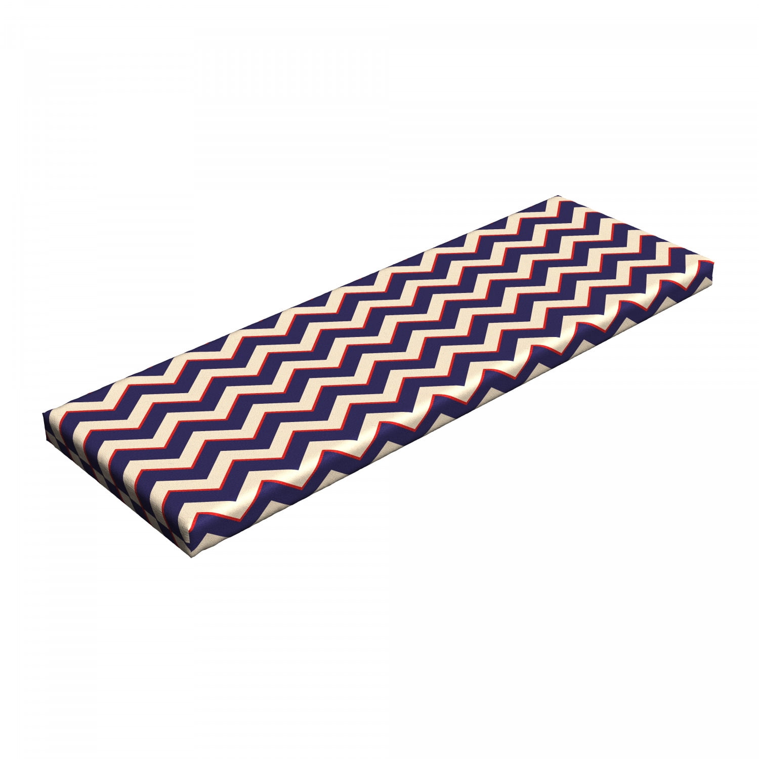 Navy Bench Pad, Zigzag Striped Design in Modern Colors with Art Fashion ...