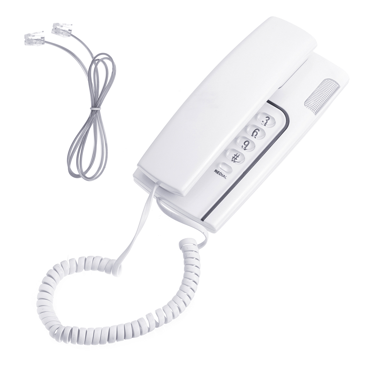 Wall Mount Corded Phone Telephone Home Office Desktop Phone White Red ...