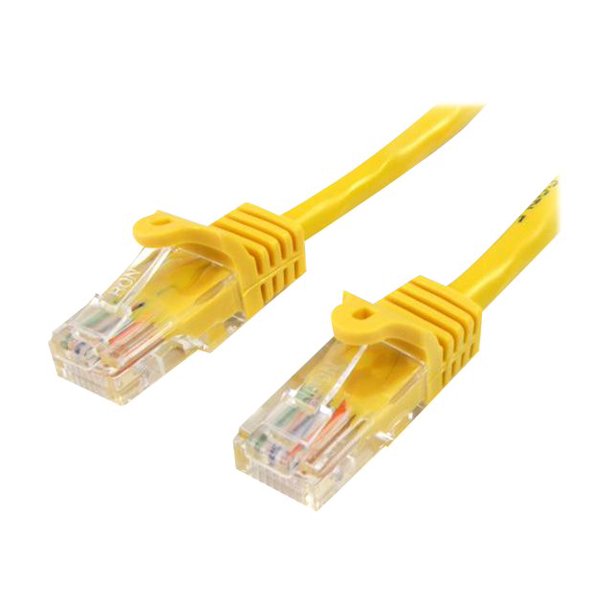 StarTech.com 3 ft CAT5e Cable - Yellow Ethernet Cord - Snagless - UTP ...