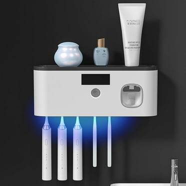 Wall Mounted Toothbrush Holder with Toothpaste Dispenser Electric ...
