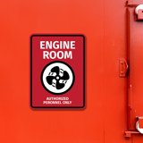 Portrait Round Plus Engine Room Authorized Personnel Only Door or Wall ...