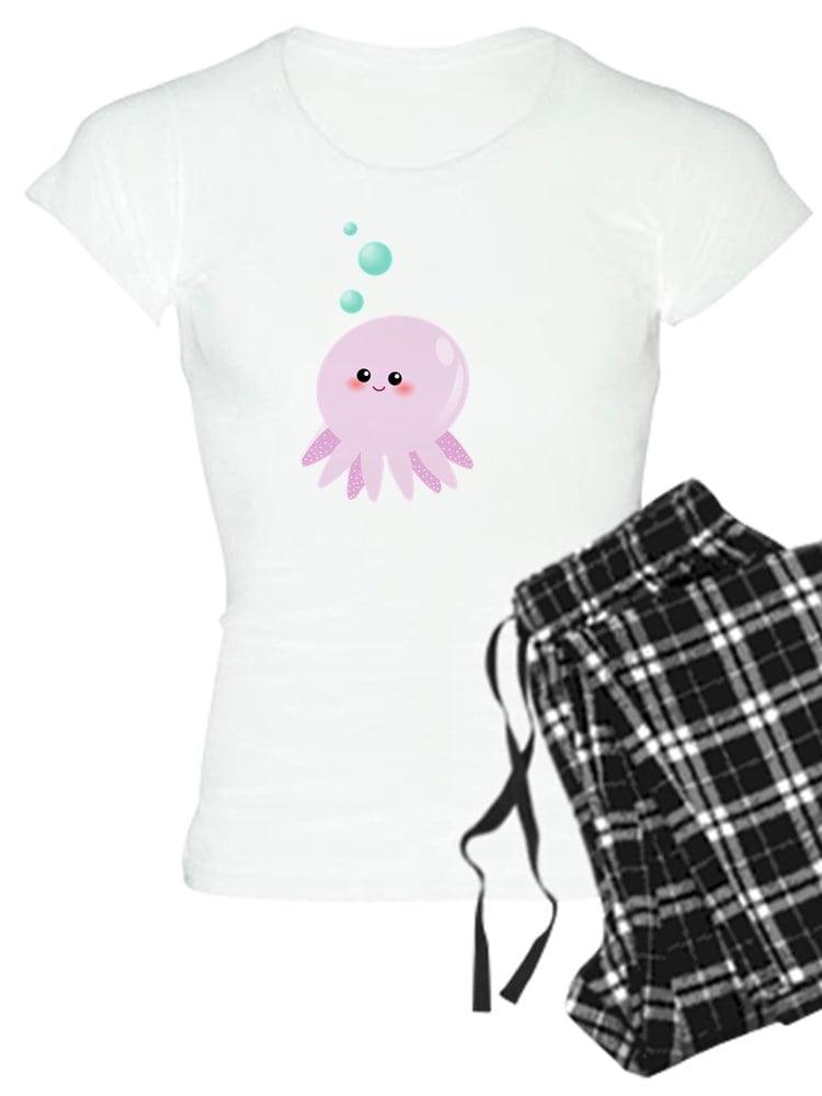 CafePress - Cute Pink Octopus Pajamas - Women's Light Pajamas - Walmart.com
