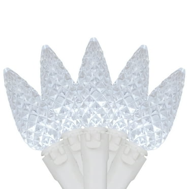 Set of 100 Warm White LED Wide Angle Icicle Christmas Lights - White ...