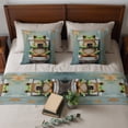 Bed Runner for Queen Size Bed, Bathroom Frog 3 Pcs Bedding Runner Set ...