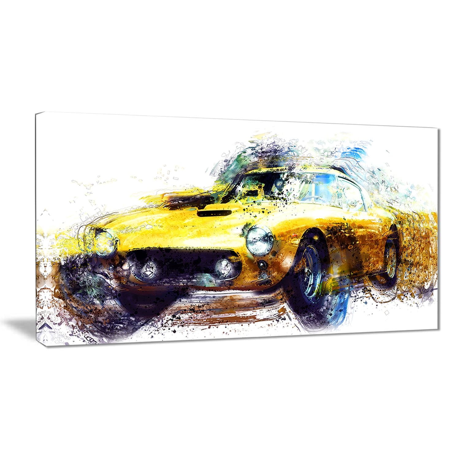 Click here for Designart Design Art Yellow Classic Car Canvas Wal... prices